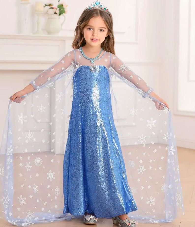 Prinzessinnenkleid Prinzessinnenkostüm Elsa Mädchen Elsakleid ...